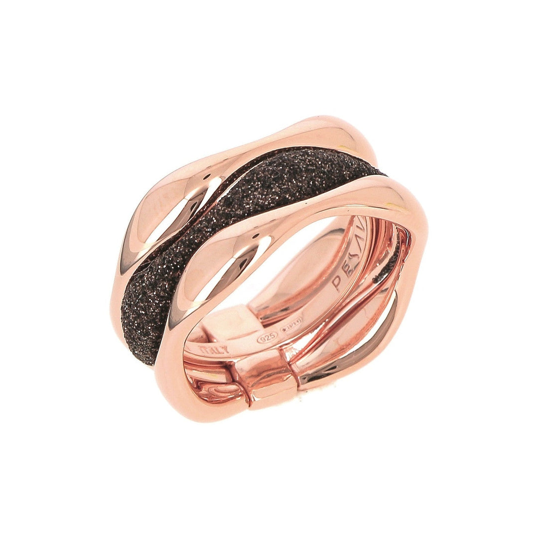 Gioielleria Granarelli Pesavento Anello Argento rosato 3 fasce con Polvere di Sogni Bronzo