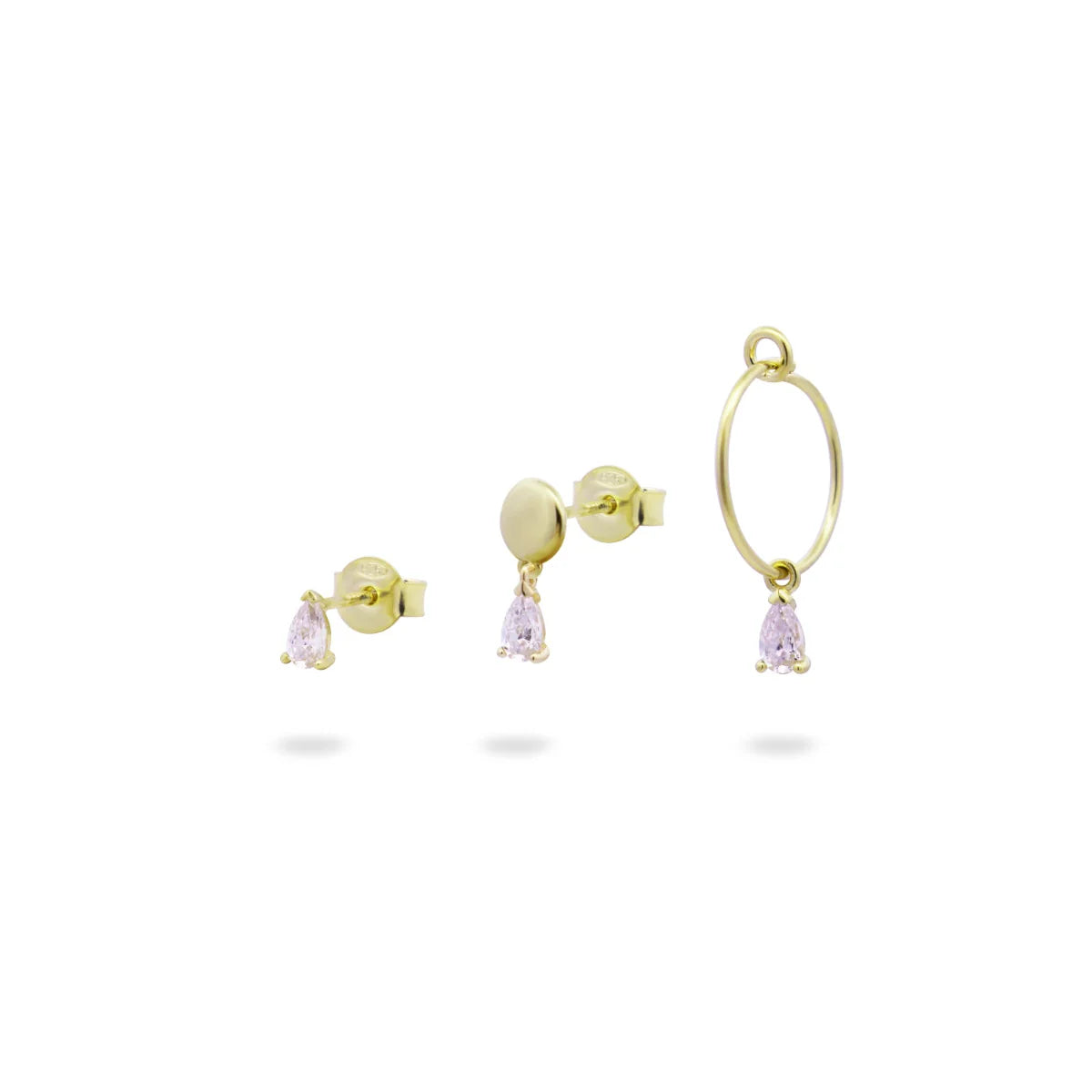 Tris disc and zirconi earrings - Essence – Gioielleria Granarelli